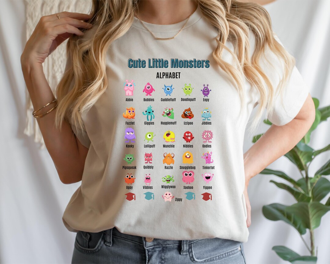Cute Little Monsters Alphabet Comfort Colors T-shirt Back to School ...