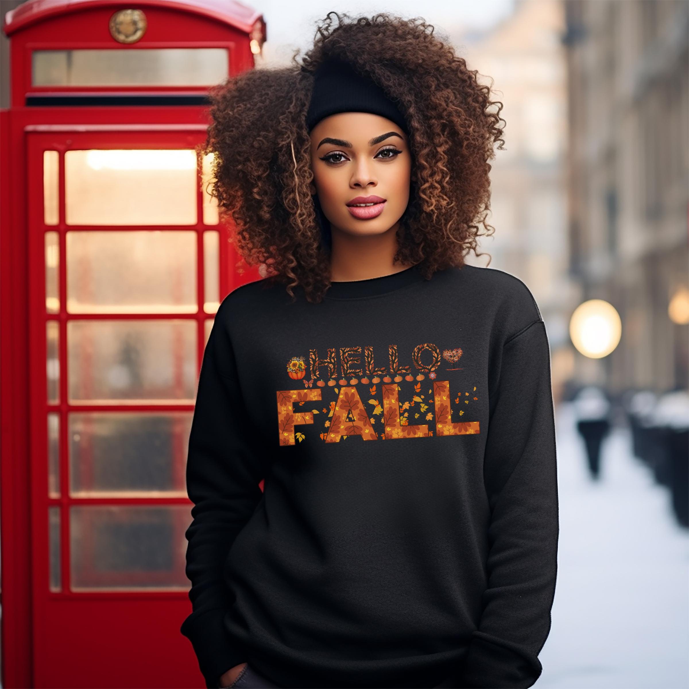 Hello Fall Sweatshirt, Pumpkin Sweater, Cute Autumn Sweatshirt, Cozy ...