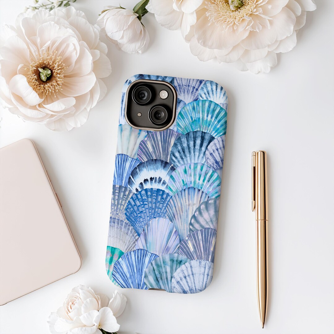 Watercolor Seashell Phone Case: Beach Theme Protective Cover - Etsy