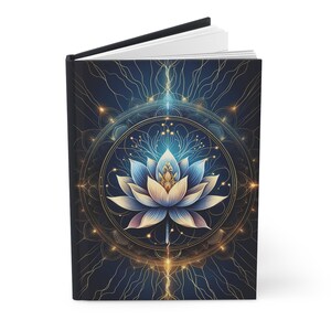 Celestial Divine Lotus Flower Hardcover Journal Floral Art Notebook ...
