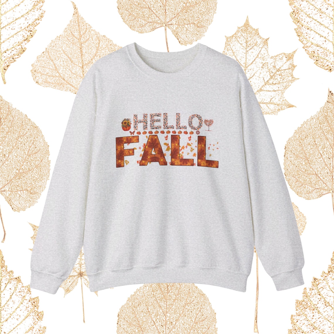 Hello Fall Sweatshirt, Pumpkin Sweater, Cute Autumn Sweatshirt, Cozy ...