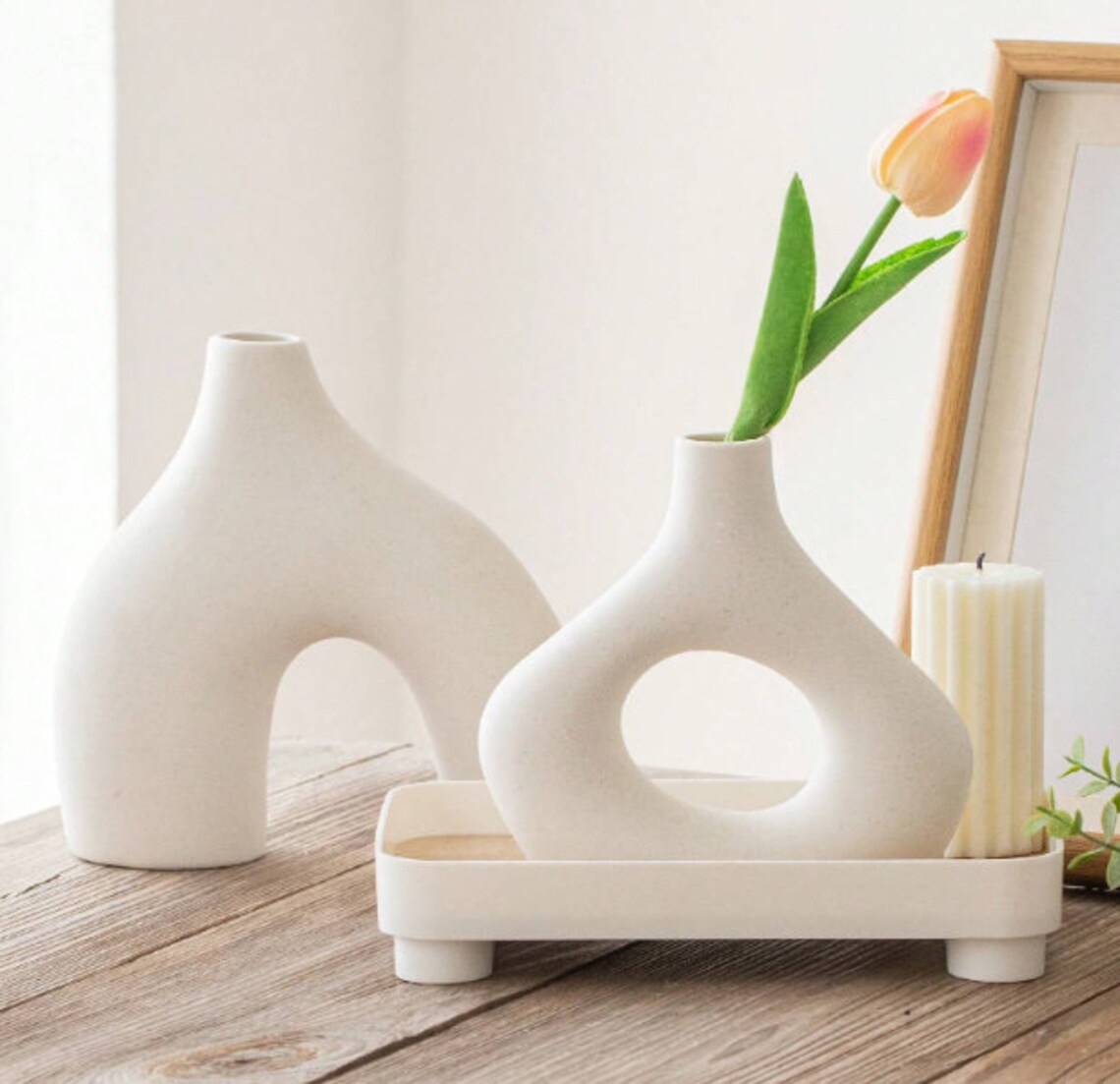 Modern Simple Arch-shaped Creative Design Art White Vase, Nordic Ins ...