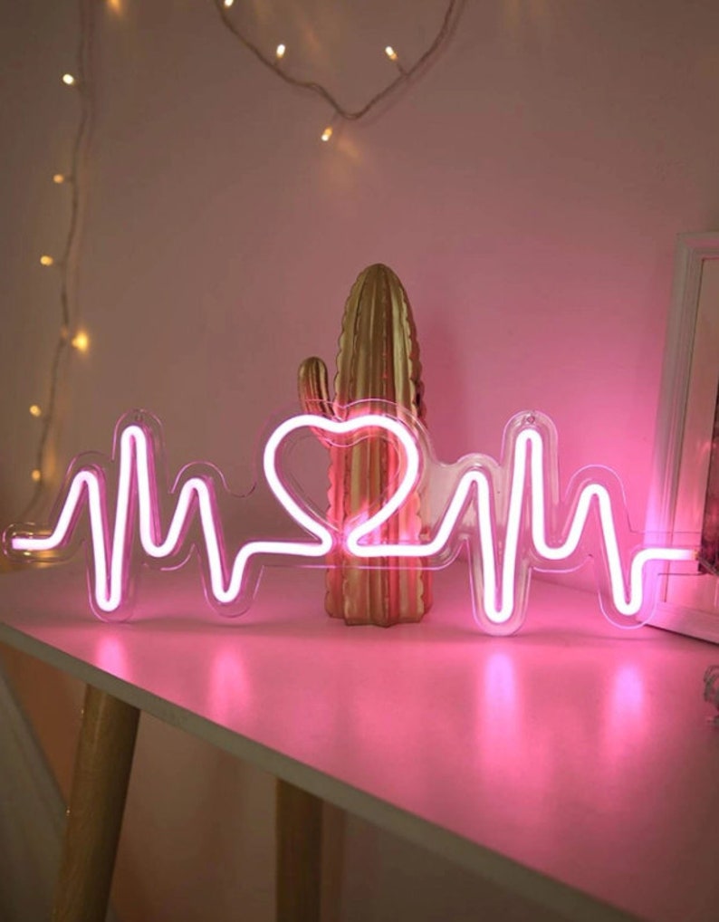 Usb Interface Heartbeat Acrylic Board Led Light for Bedroom, Birthday ...