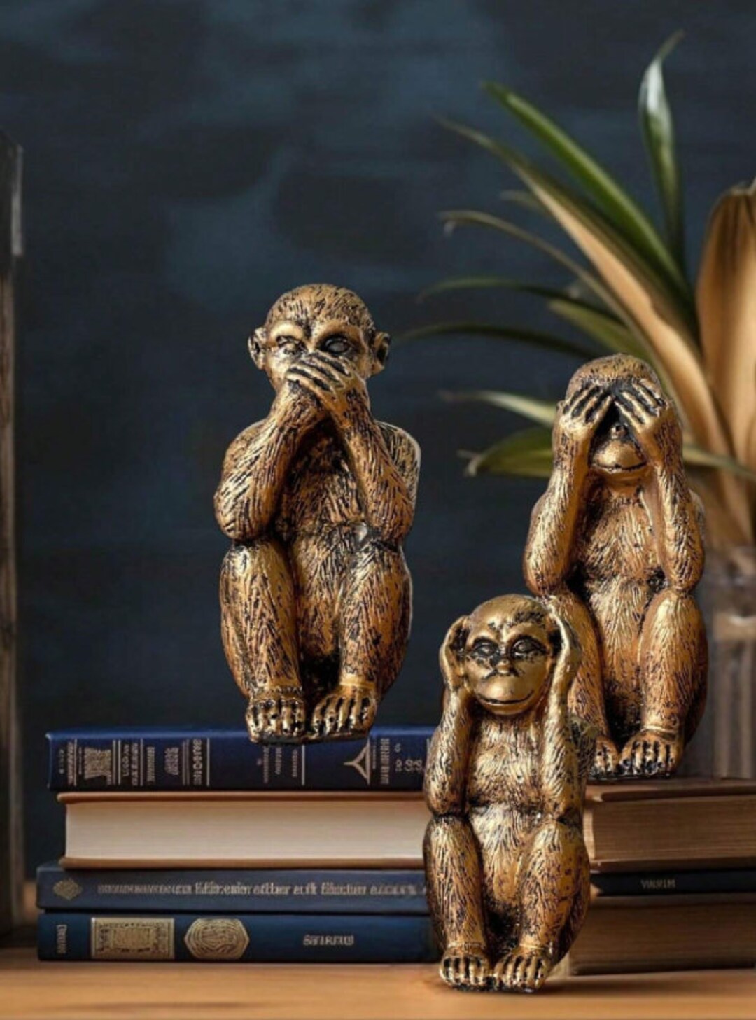 Leekung 3 Wise Monkeys Statue for Home Decor ,hear No Evil See No Evil ...