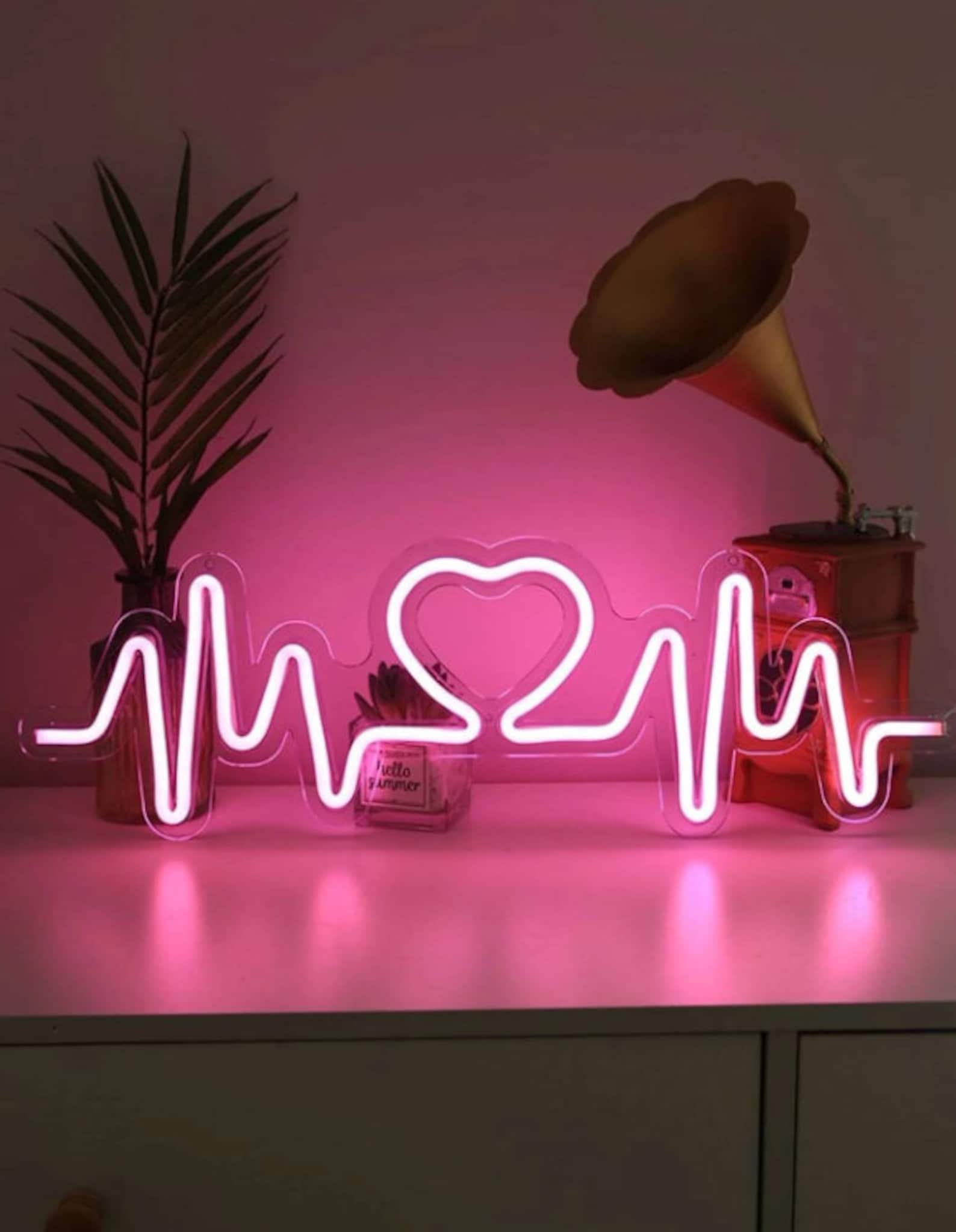 Usb Interface Heartbeat Acrylic Board Led Light for Bedroom, Birthday ...
