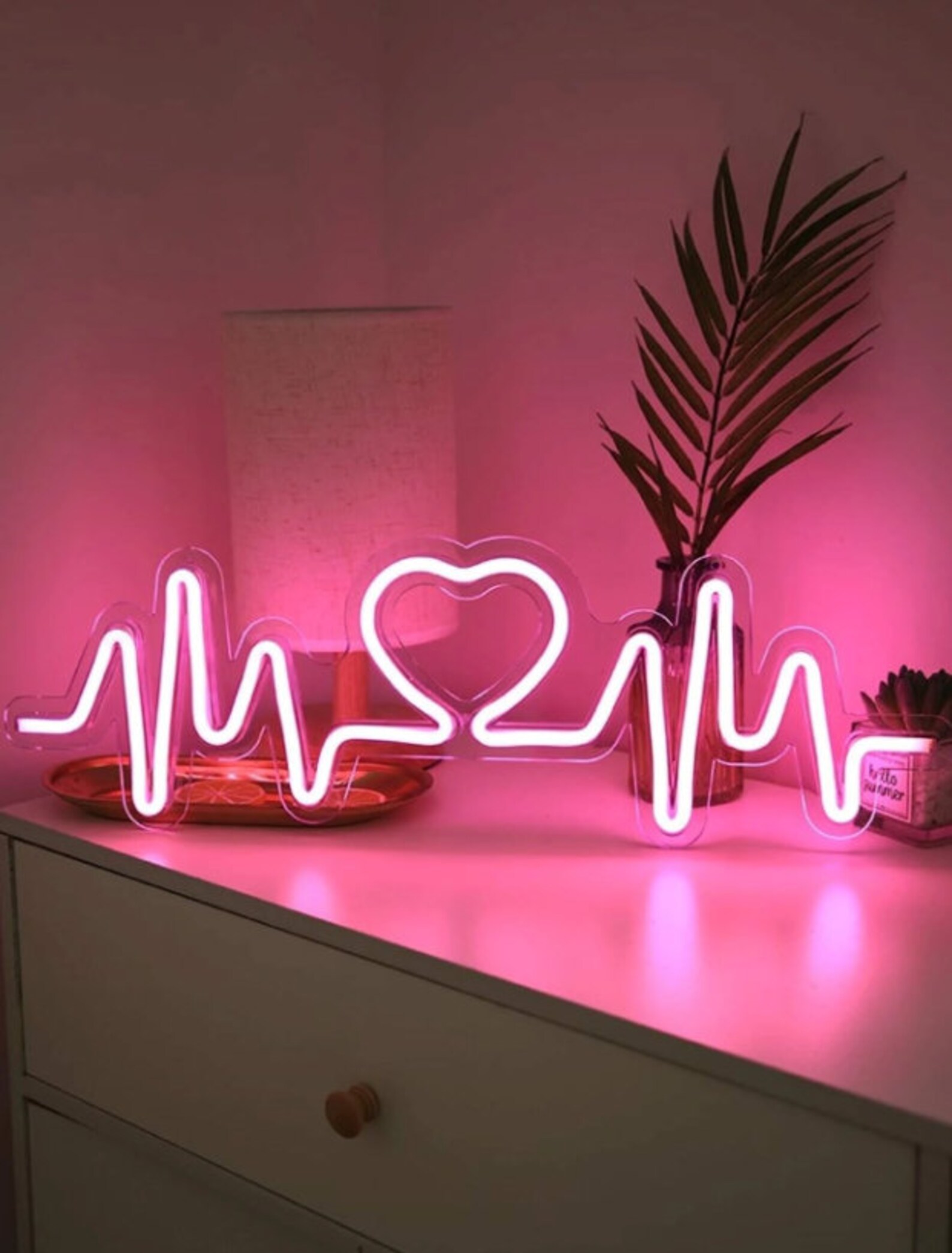 Usb Interface Heartbeat Acrylic Board Led Light for Bedroom, Birthday ...