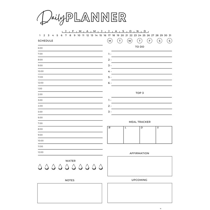 PRINTABLE Daily Simple Planner | Water Tracker | Goal Tracker | 7 Day ...