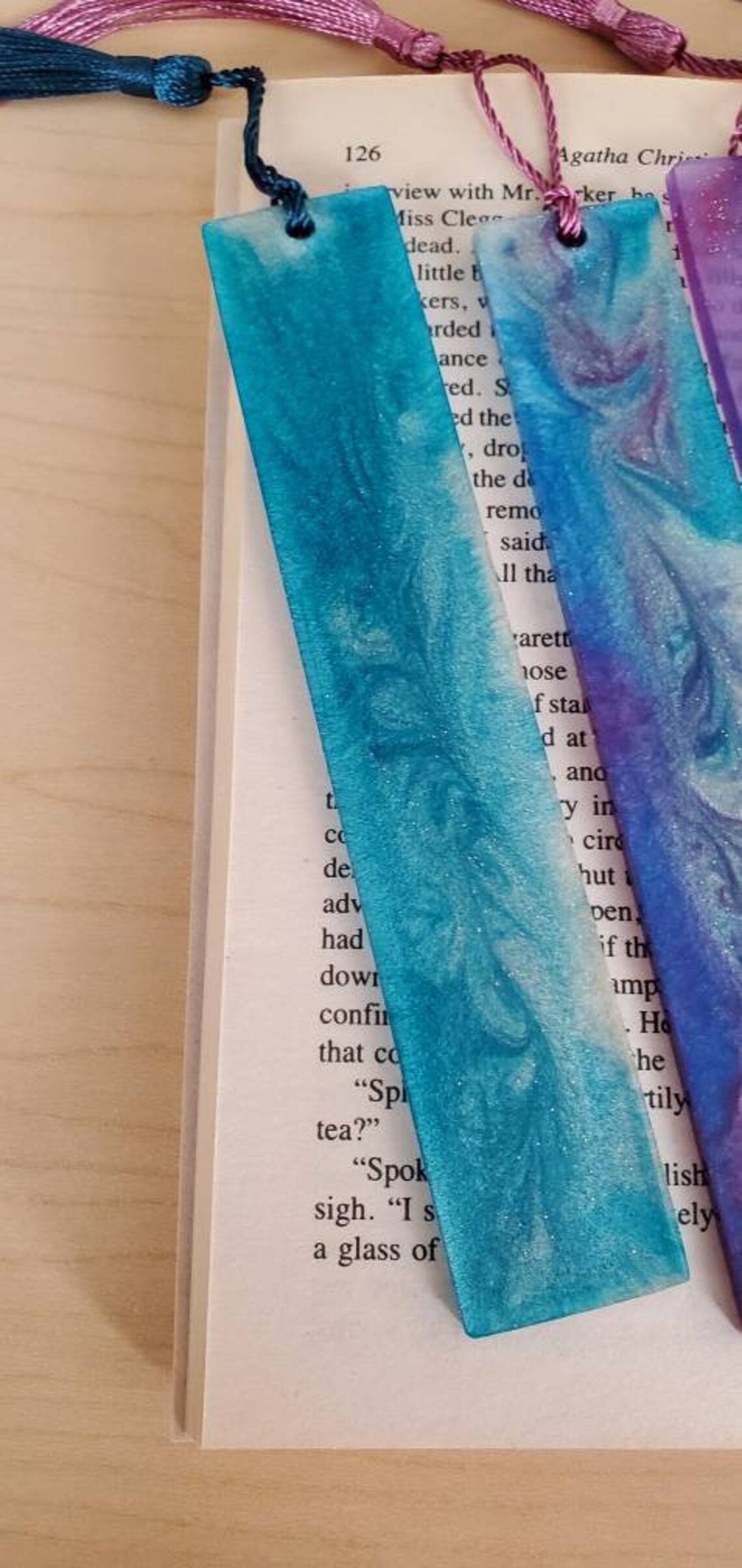Handmade Resin Bookmark Marble Swirl - Etsy