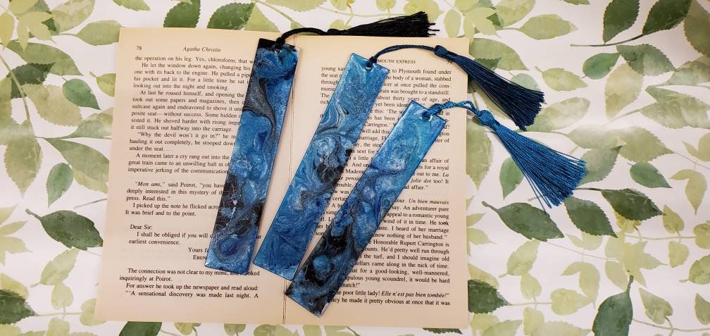 Handmade Resin Bookmark Marble Swirl - Etsy