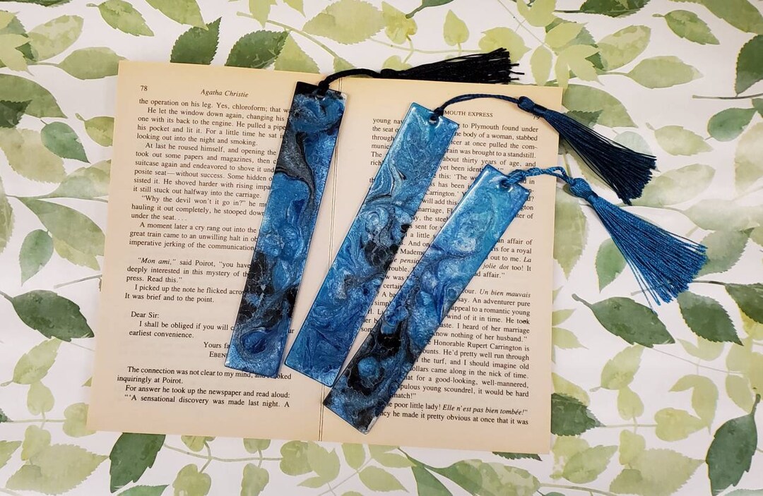 Handmade Resin Bookmark Marble Swirl - Etsy