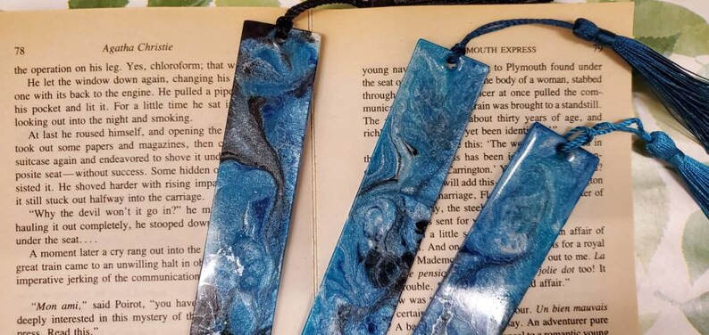 Handmade Resin Bookmark Marble Swirl - Etsy