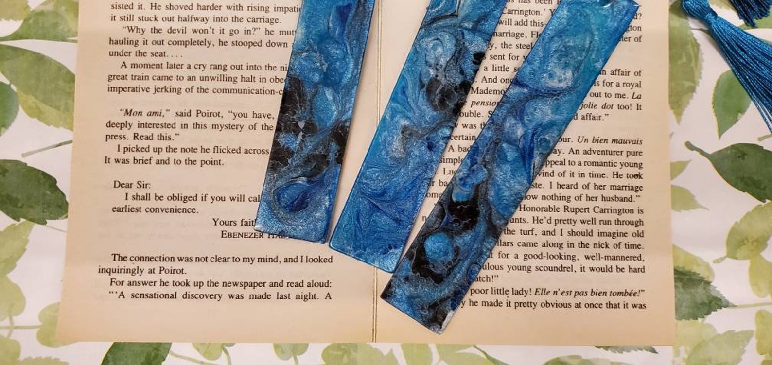 Handmade Resin Bookmark Marble Swirl - Etsy