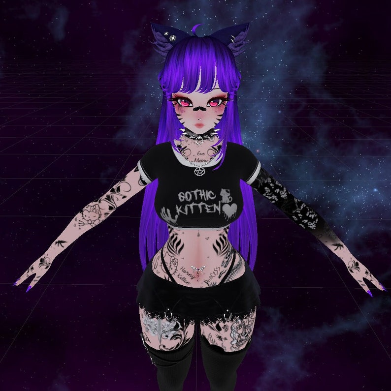 Eve Gothic Kitten Vrchat Avatar 3.0 - Etsy