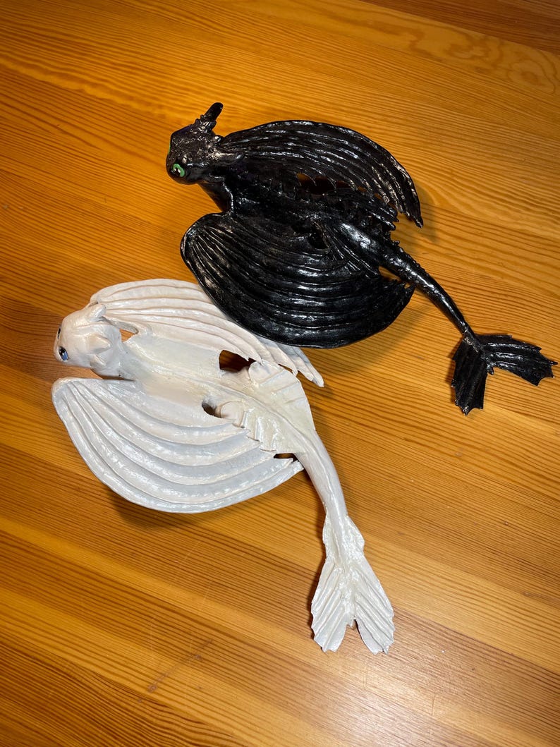 Clay Dragon Toothless and Light Fury - Etsy