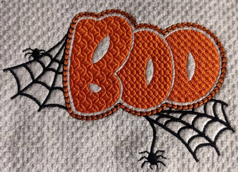 BOO With Spiderweb Digital Download Machine Embroidery File 5 X 7 and 4 ...