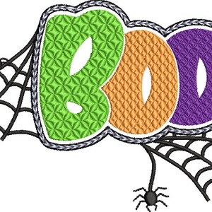 BOO With Spiderweb Digital Download Machine Embroidery File 5 X 7 and 4 ...
