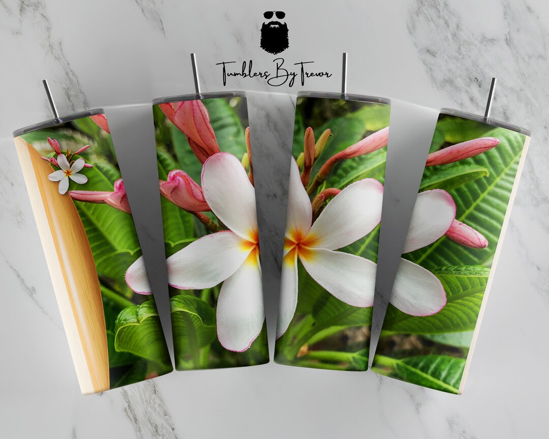 Plumeria Hawaii Straight 20 Oz Skinny Tumbler Design Wrap Digital ...