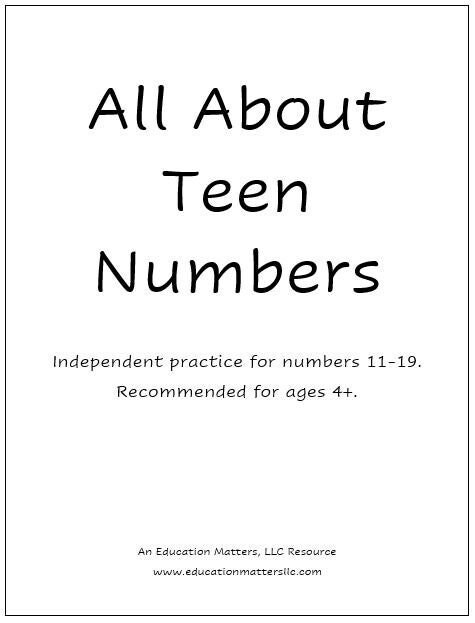 Teen Numbers Workbook, Practice Teen Numbers, Pre-k Kindergarten ...