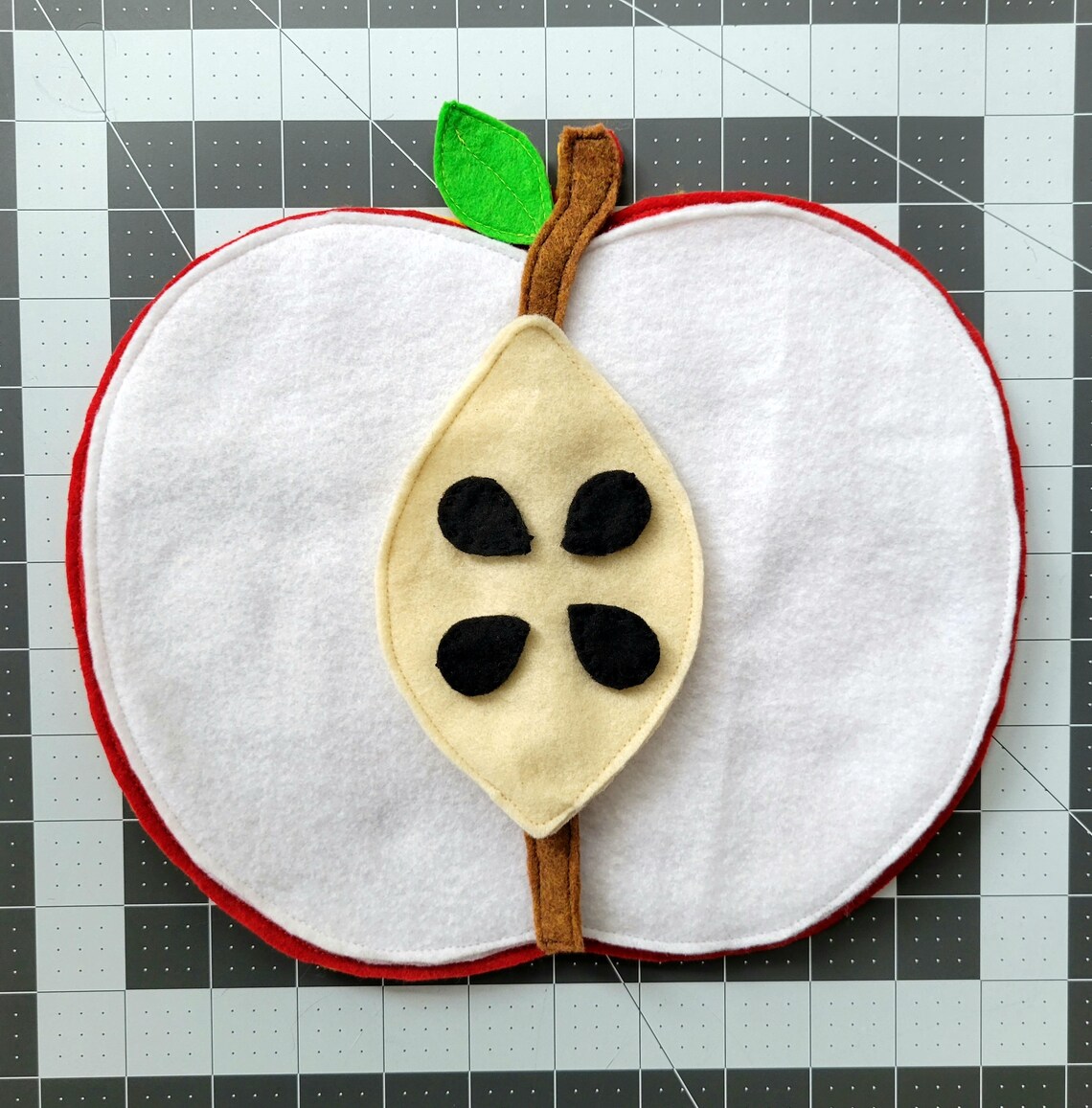 Montessori Felt Apple Puzzle, Parts of an Apple Puzzle, Montessori ...