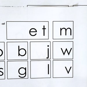 Word Families Flipbook, Montessori Language Resource, Emerging Beginner ...