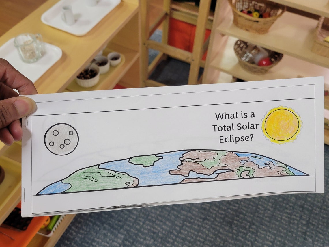 Total Solar Eclipse Printable Booklet, Montessori Science Activity, Pre ...