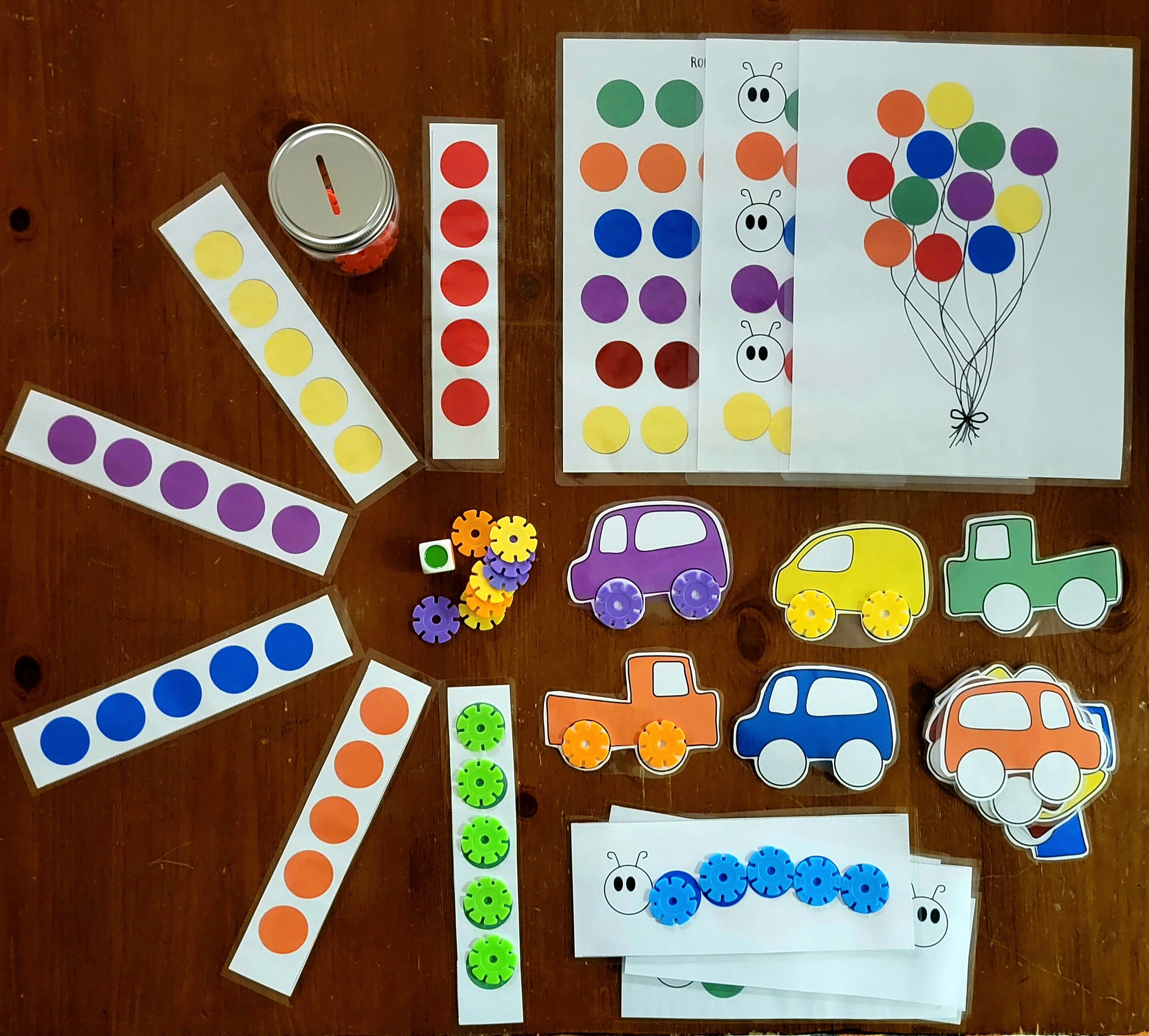 Roll-a-match Dice and Disc Game / Pre-k and Kindergarten Game ...