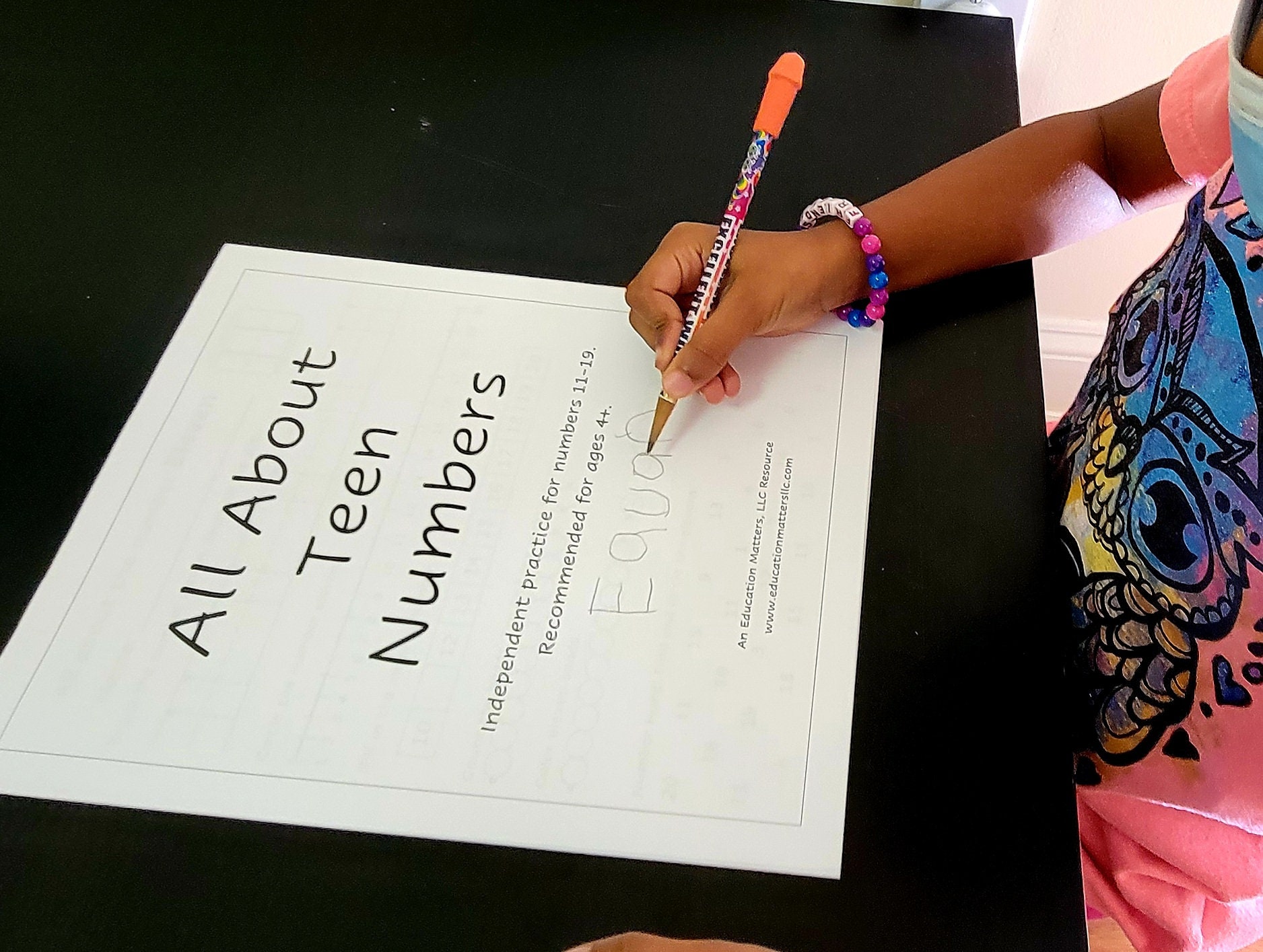 Teen Numbers Workbook, Practice Teen Numbers, Pre-k Kindergarten ...