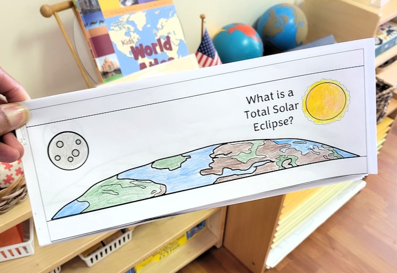 Total Solar Eclipse Printable Booklet, Montessori Science Activity, Pre ...