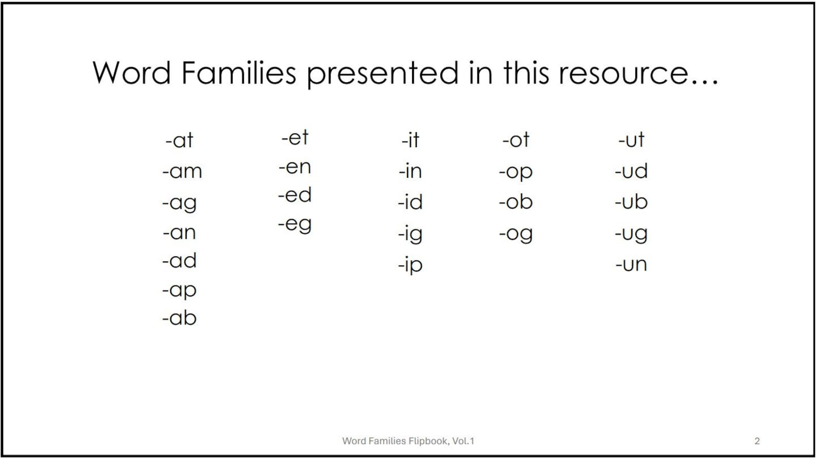 Word Families Flipbook BUNDLE, Montessori Language Resource, Emerging ...