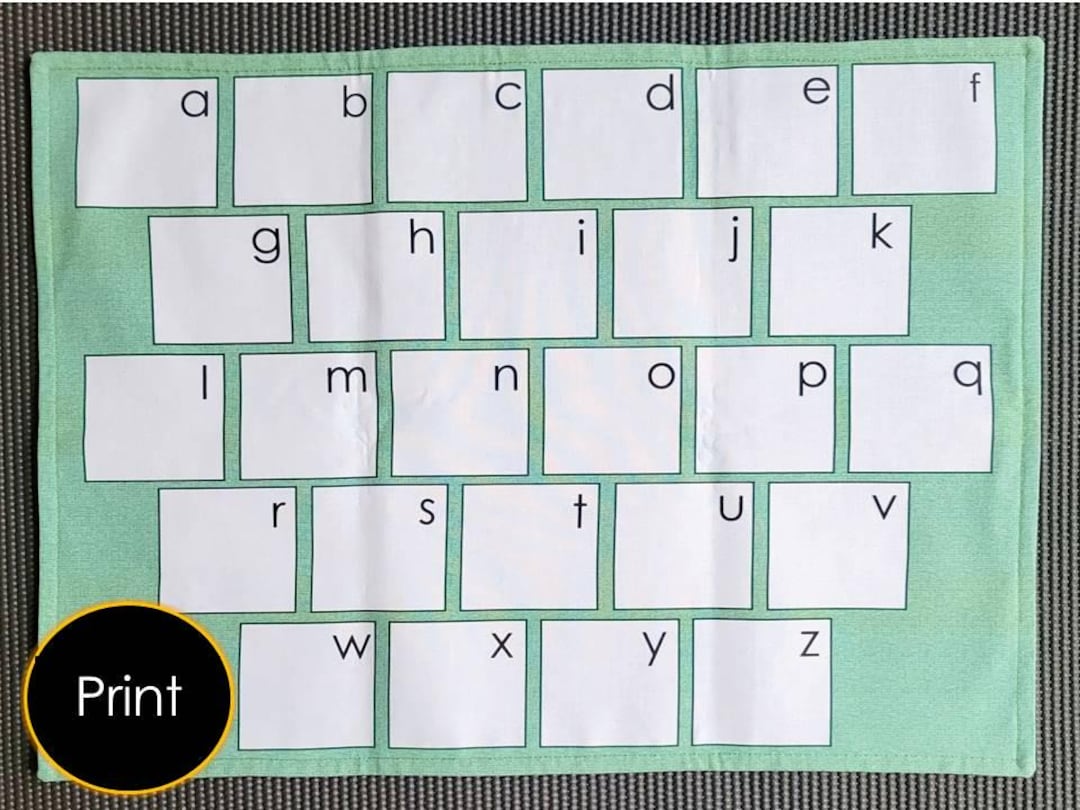 Montessori Print and Cursive Lowercase Alphabet Mat, Prek Kindergarten ...