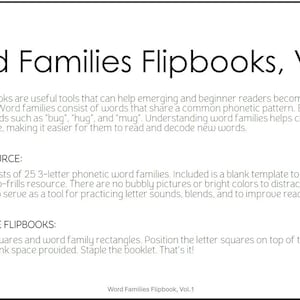 Word Families Flipbook BUNDLE, Montessori Language Resource, Emerging ...