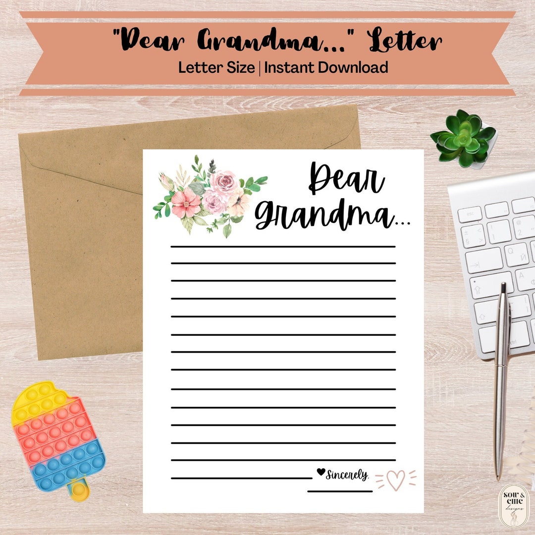 Dear Grandma... Letter Template - Etsy