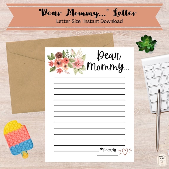 Dear Mommy... Letter Template - Etsy