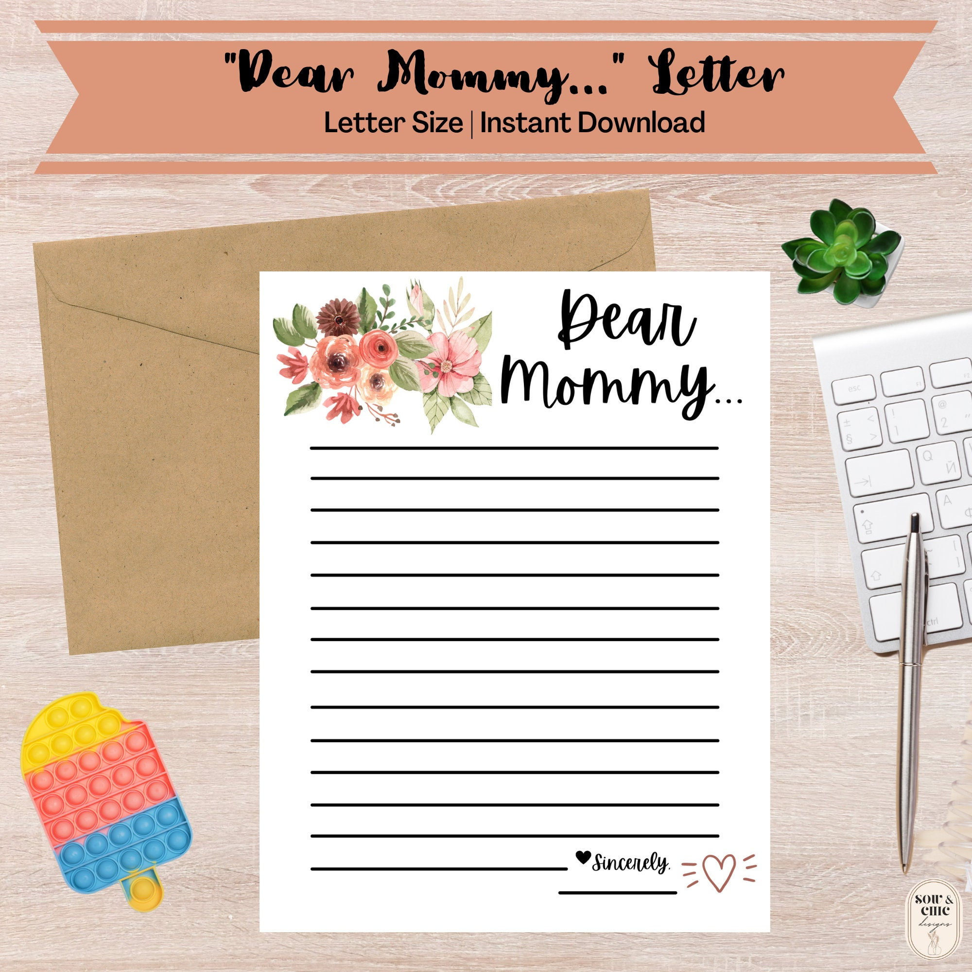 Dear Mommy... Letter Template - Etsy