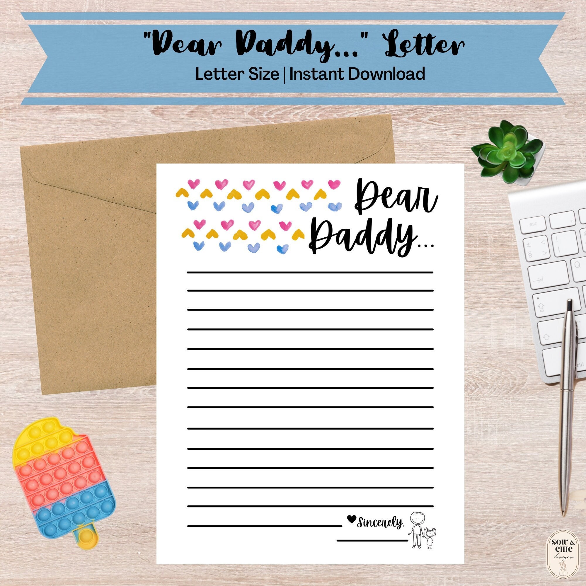 Dear Daddy... Letter Template - Etsy