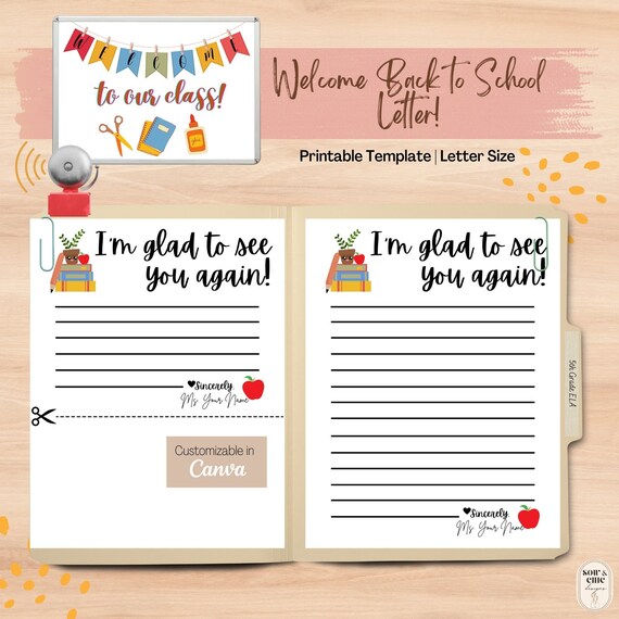 Welcome Back to School Letter Personalized Letter Welcome - Etsy