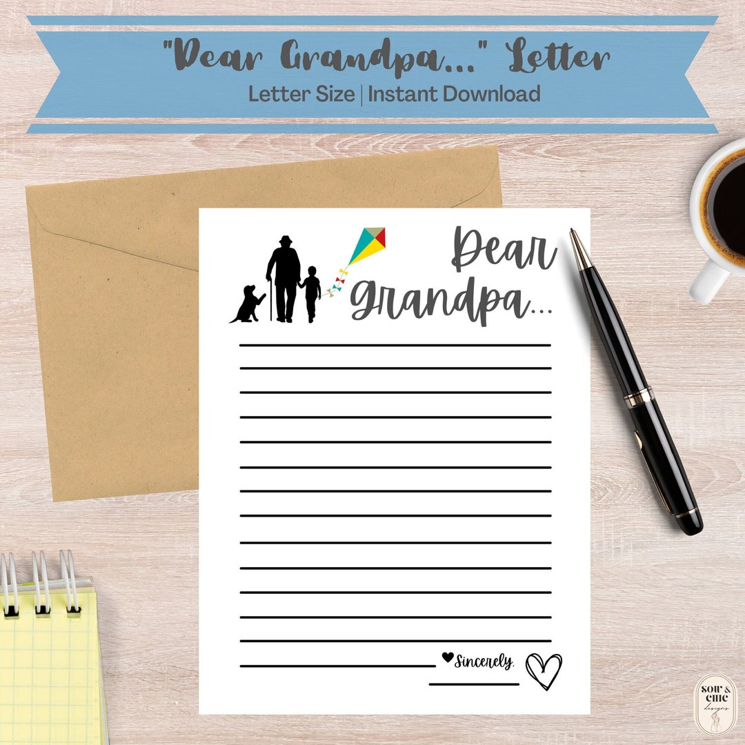 Dear Grandpa... Letter Template - Etsy
