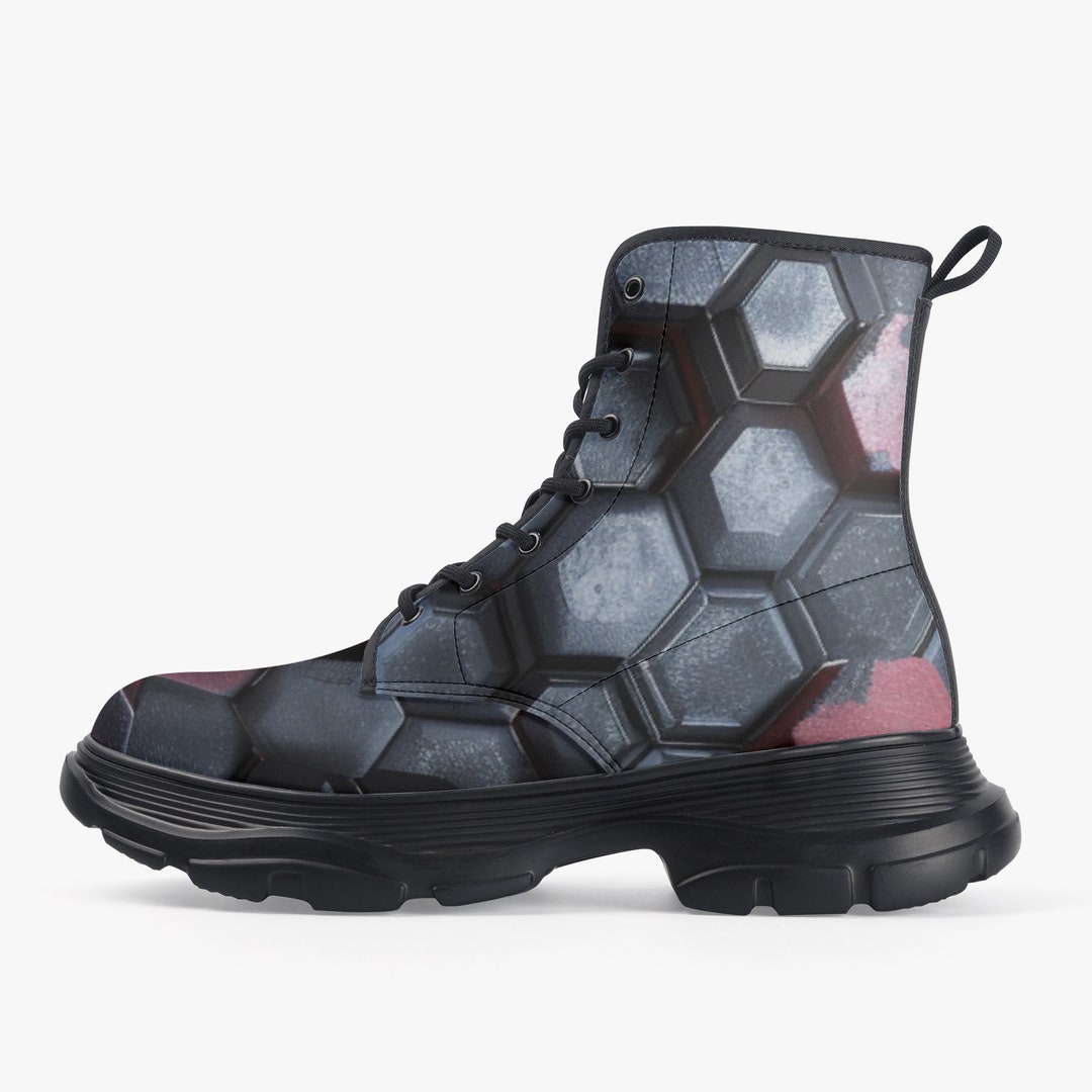 Garnet Hex Hunters: 3D Printed Honeycomb Pattern Combat Boots - Etsy