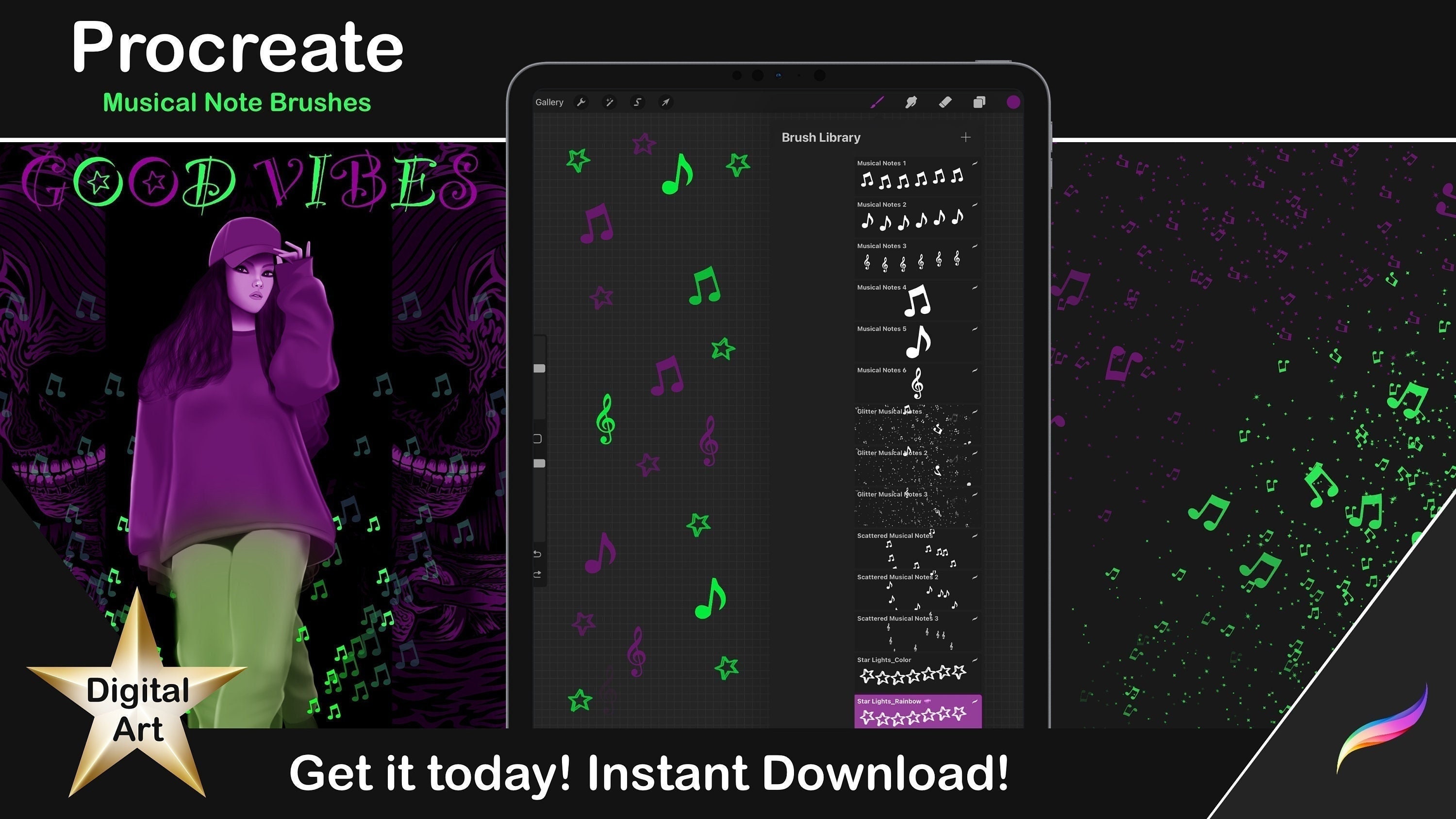 Musical Note Procreate Brushes and Stamps - Etsy