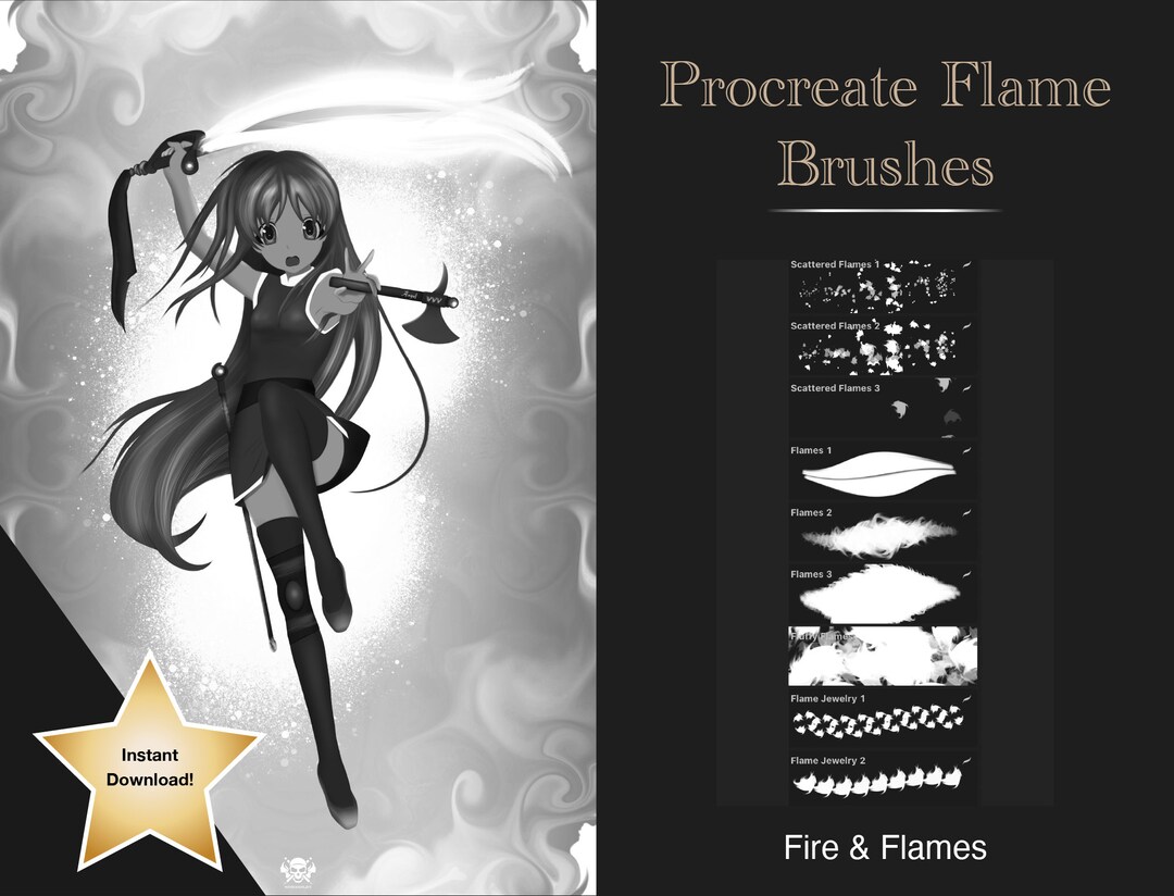 Fire & Flames Procreate Brushes Digital Art Fire Brushes for - Etsy