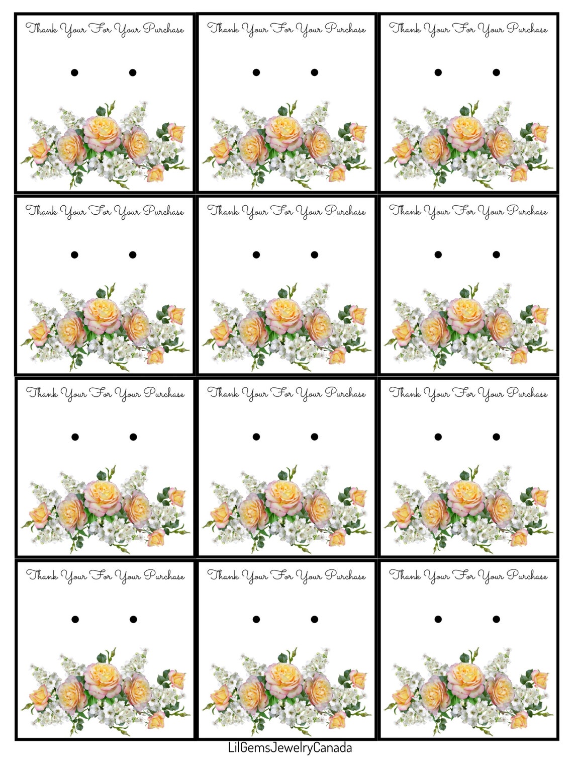 5 Sheets of Different Printable Earring Display Cards / Diy Earring ...
