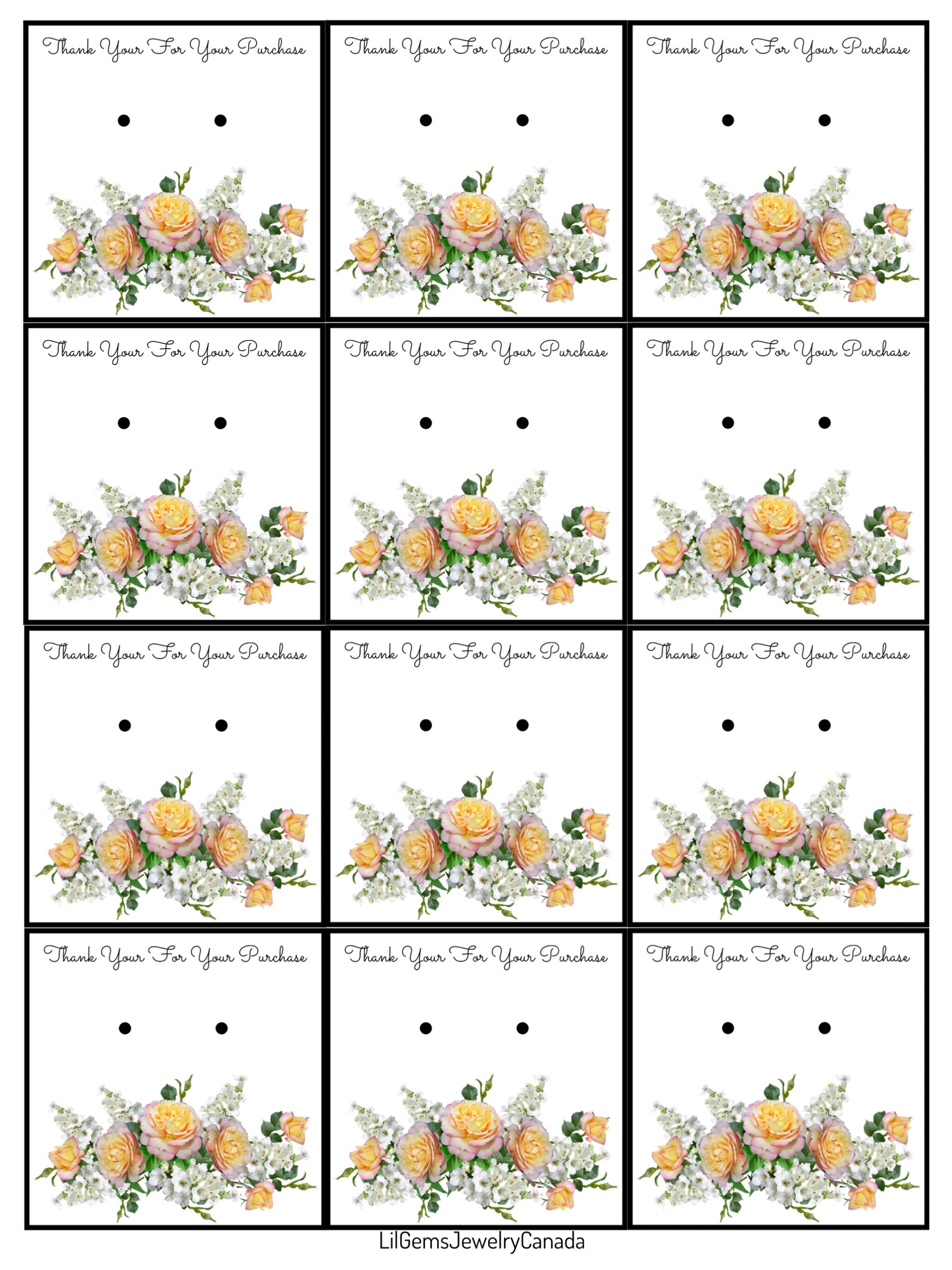 5 Sheets of Different Printable Earring Display Cards / Diy Earring ...