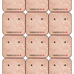 5 Sheets of Different Printable Earring Display Cards / Diy Earring ...