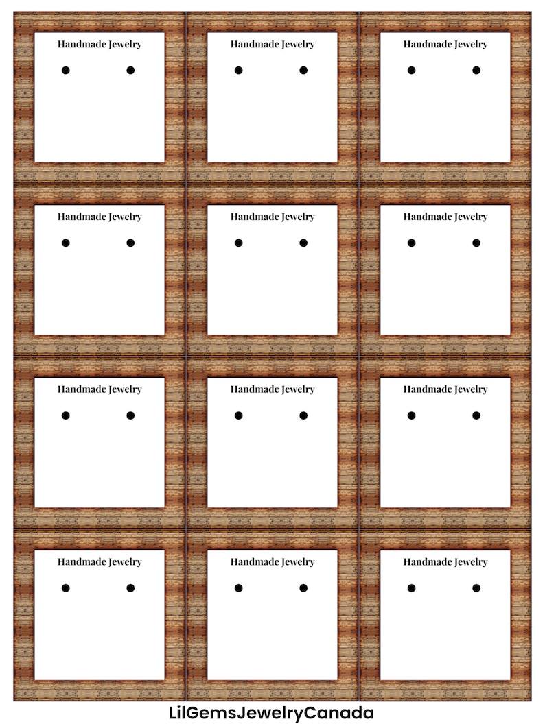 Instant Multi Pack DIY Earring Cards / Earring Display Cards Digital ...