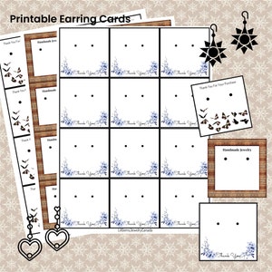 Instant Multi Pack DIY Earring Cards / Earring Display Cards Digital ...