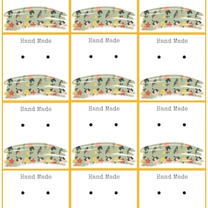 5 Sheets of Different Printable Earring Display Cards / Diy Earring ...