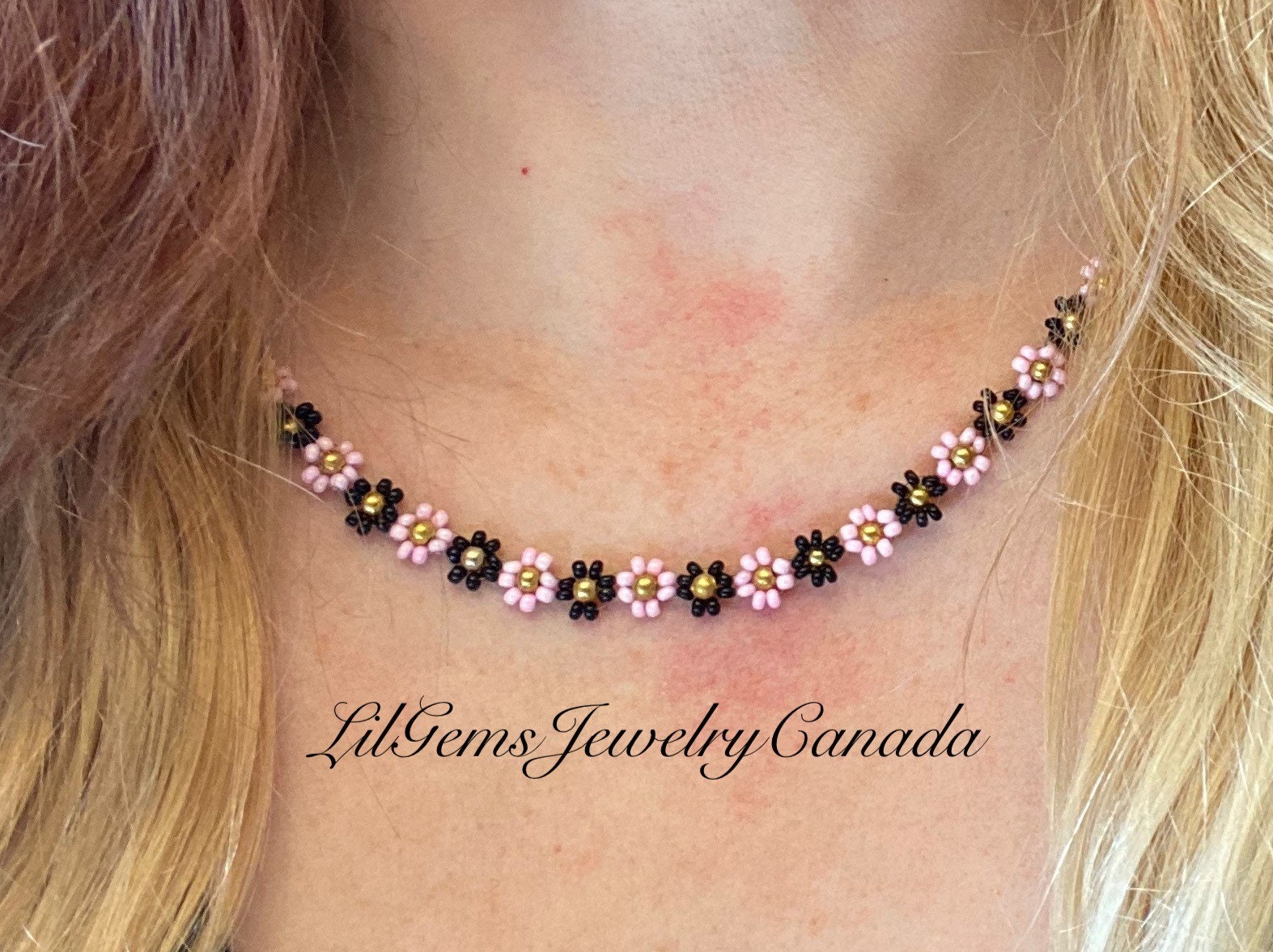 Daisy Chain Beaded Choker Necklace - Etsy