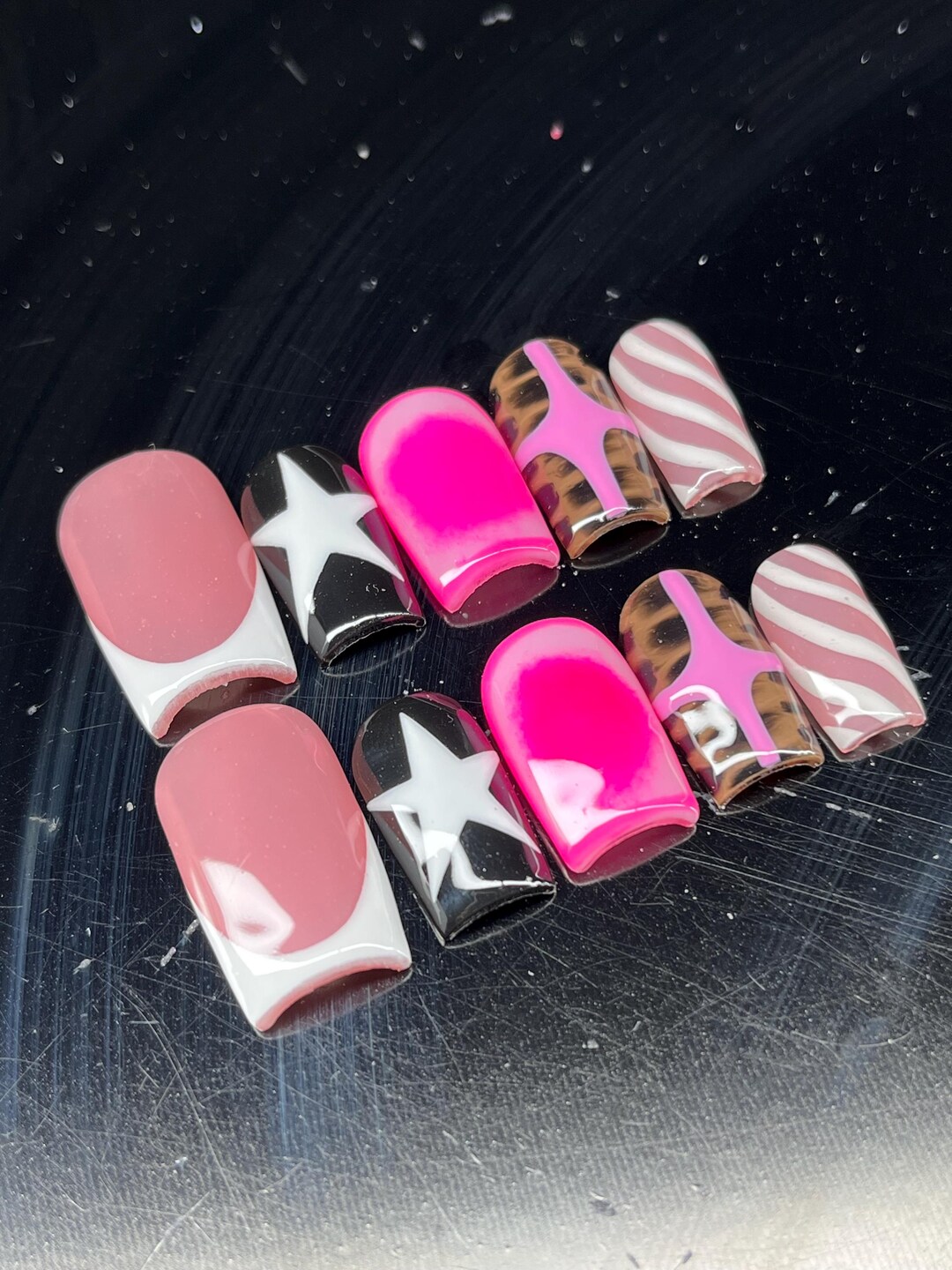 Mix Design Press on Nails|short Glue on Nails|long Fake Nails|custom ...