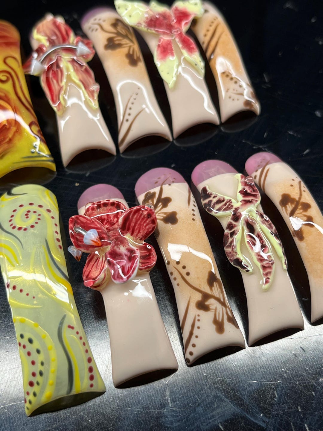 Curved Duck 3d Nails|extendo Custom Nails|duck Nails|y2k Nails|long ...