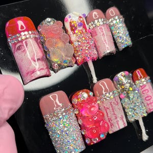 Birthday Cake(candle Nails You Can Light on Fire)press on Nails|cake ...